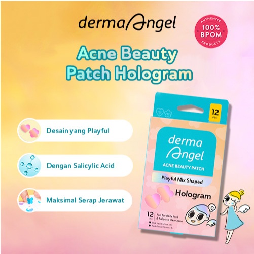 Jual Derma Angel Acne Beauty Patch Hologram - Heart & Flower | Shopee Indonesia
