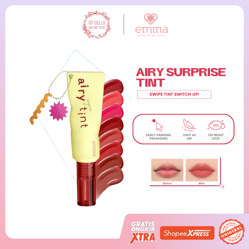 Jual Emina Airy Surprise Tint 3 g + Free Keychain - Lip Tint ...