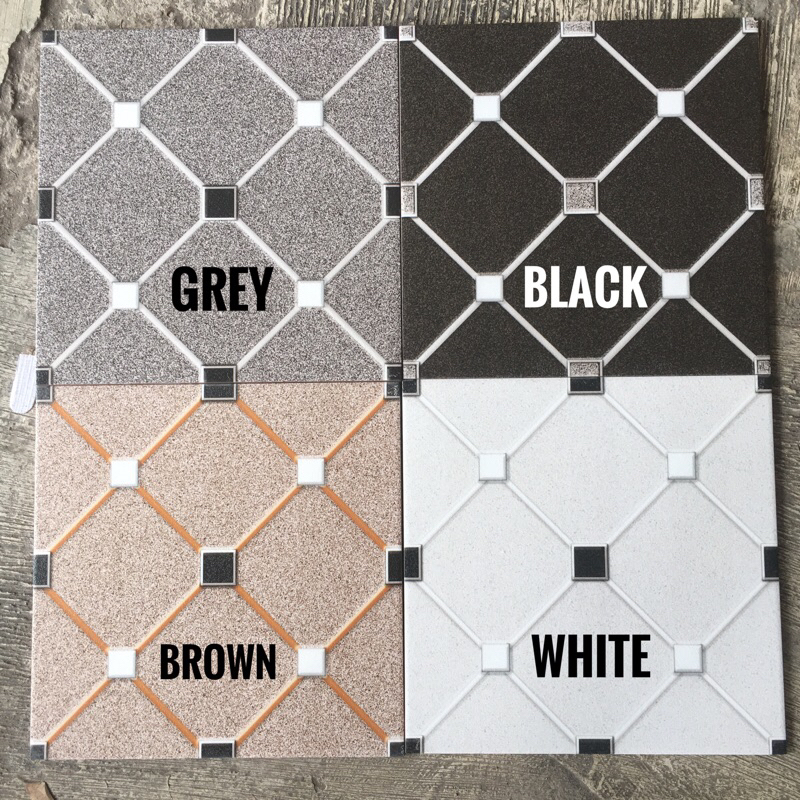 Jual keramik 40x40 lantai kasar kesat garasi teras sand stone hitam abu ...