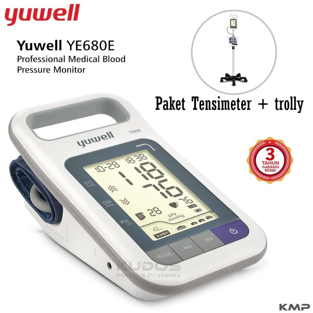 Jual Yuwell YE680E - Tensimeter Digital + Trolly - Blood Pressure Monitor - Alat Ukur Monitor ...