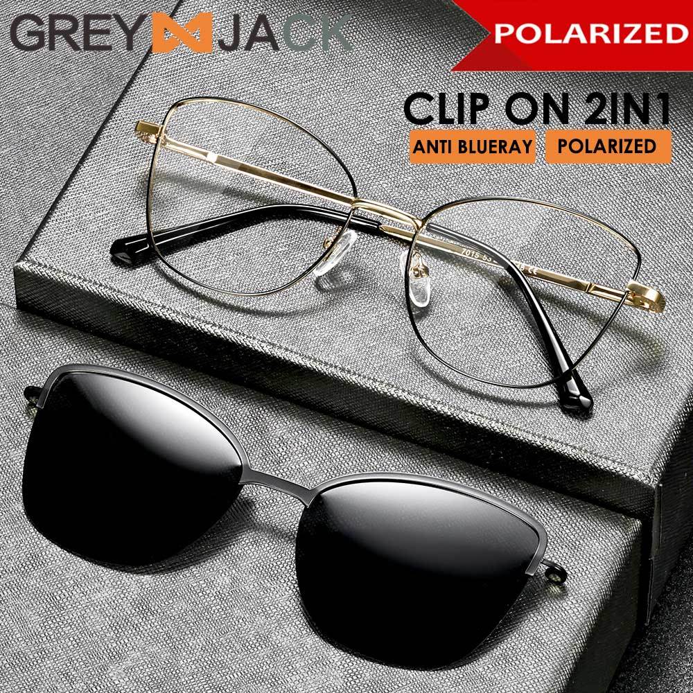 Jual Grey Jack Kacamata Clip On 2in1 Cat Eye Bahan Metal Fashion Wanita Bisa Minus Antiradiasi ...