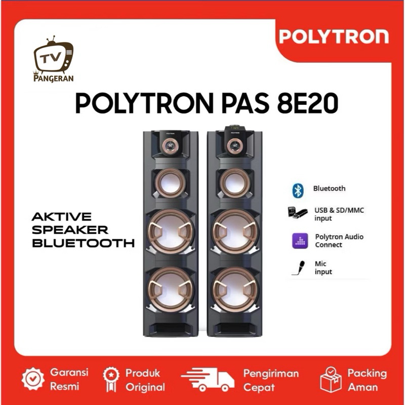 Jual SPEAKER AKTIF POLYTRON PAS8E20 / PAS-8E20 (BLUETOOTH / 8 INCH) KAROEKE | Shopee Indonesia
