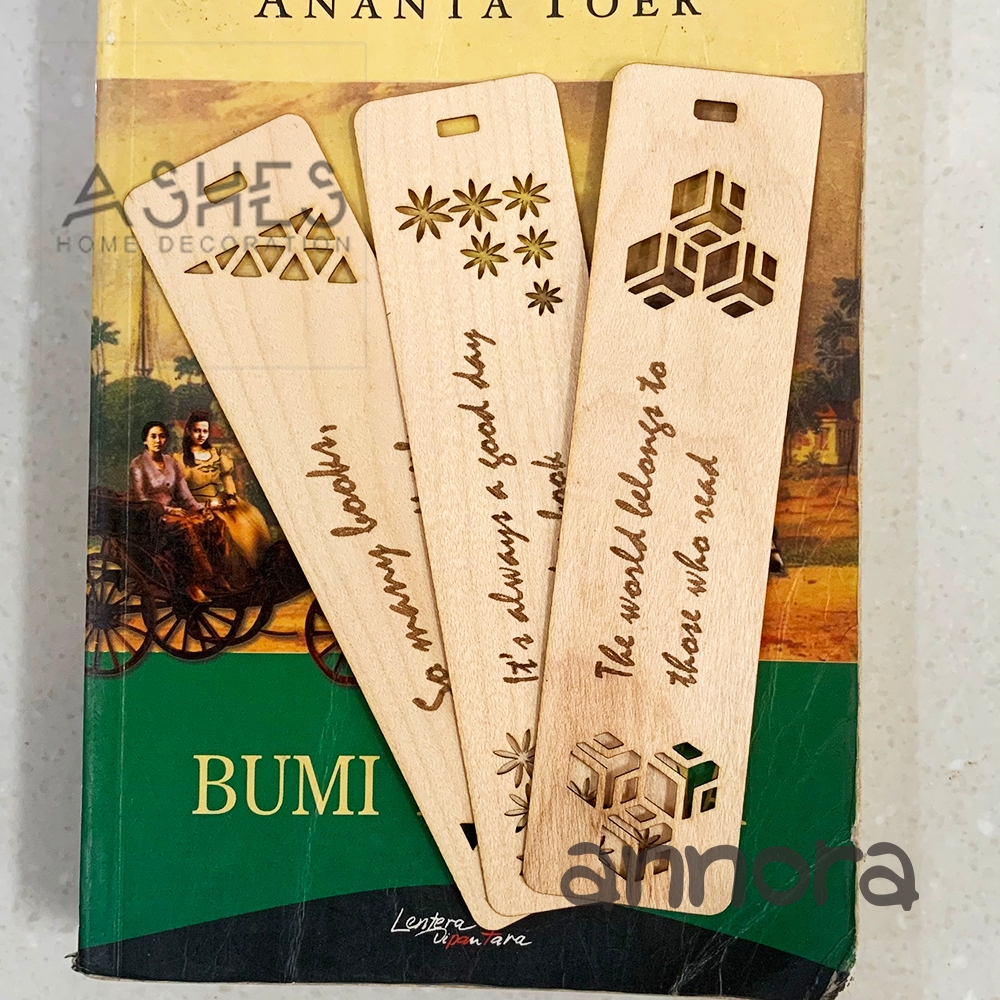 Jual [Annora] wooden bookmark pembatas halaman buku kayu maple | Shopee ...