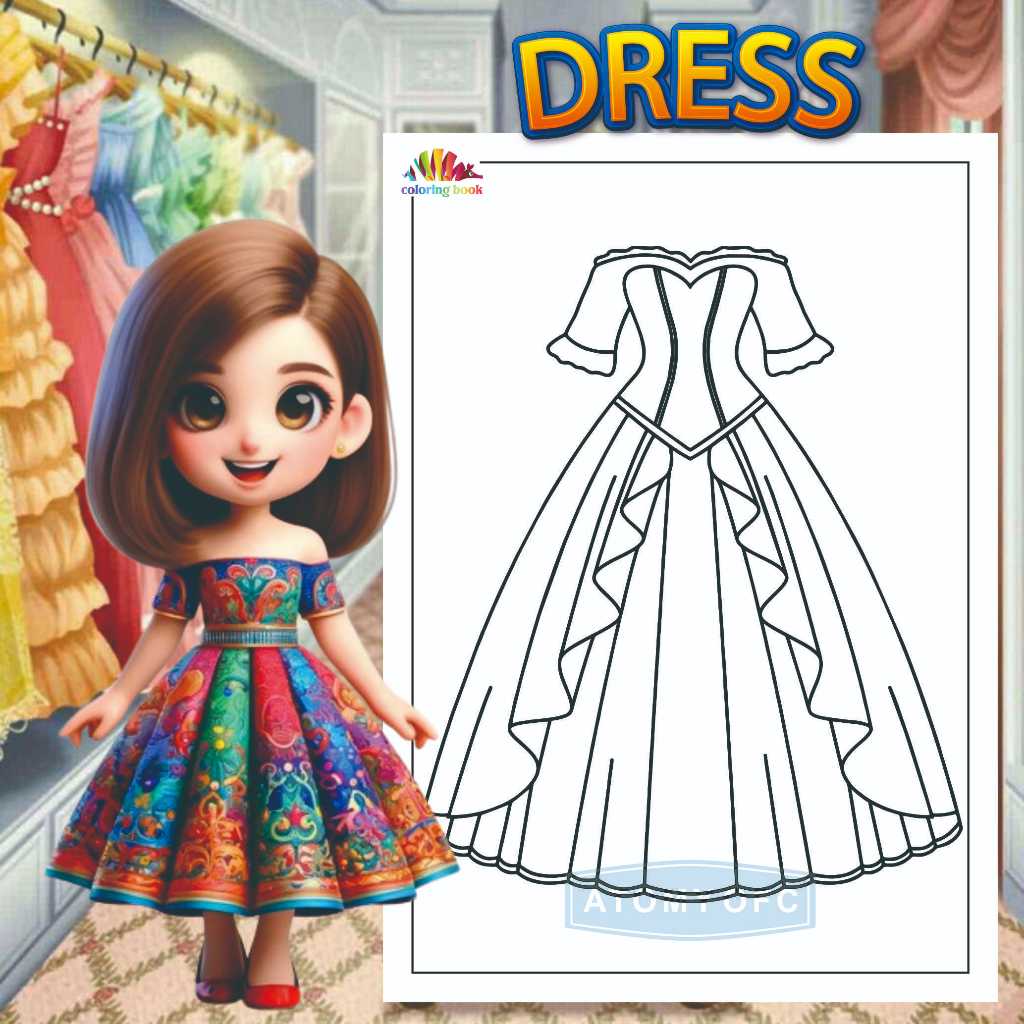 Jual KERTAS MEWARNAI / COLORING / KERTAS GAMBAR / DRESS / KERTAS ...