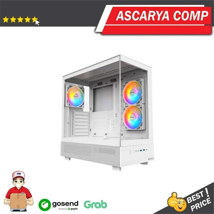 Jual MONTECH XR ATX Mid-Tower Free 3x120mm ARGB PWM Fans Tempered Glass ...