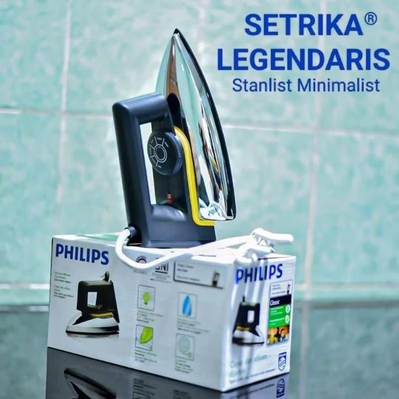 Jual Philips SetrikaKering Classic Hitam Tapak AntiLengket, setrika ...