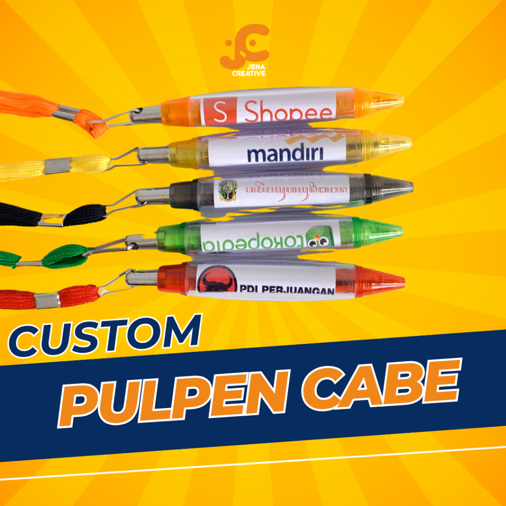 Jual CUSTOM Pen Cabe Tali / Custom Souvenir Pulpen Seminar / Promosi ...