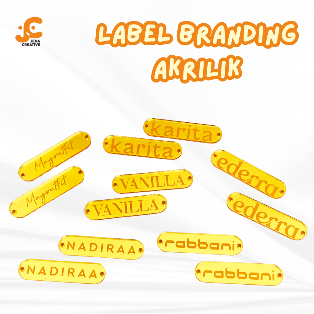 Jual Custom Label Akrilik / Custom Label Brand Akrilik / Label Hijab ...