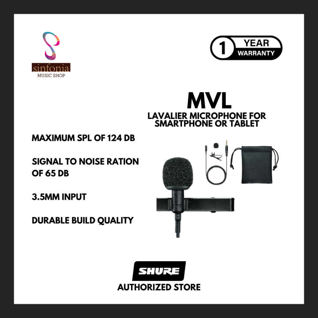 Jual Shure MVL-3.5MM Lavalier Microphone | Shopee Indonesia