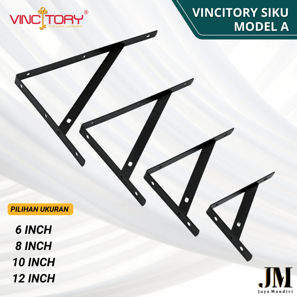 Jual Siku Rak Dinding Besi Penyangga Meja Minimalis Hitam Putih 6 8 10 ...