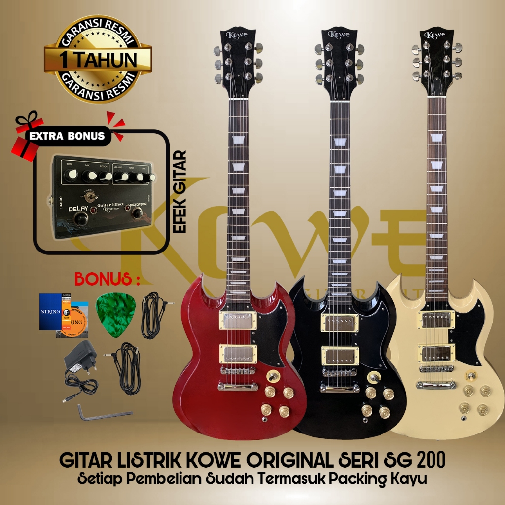 Jual Gitar Listrik Merk KOWE Original Seri SG 200 Terbaru Free Efek ...