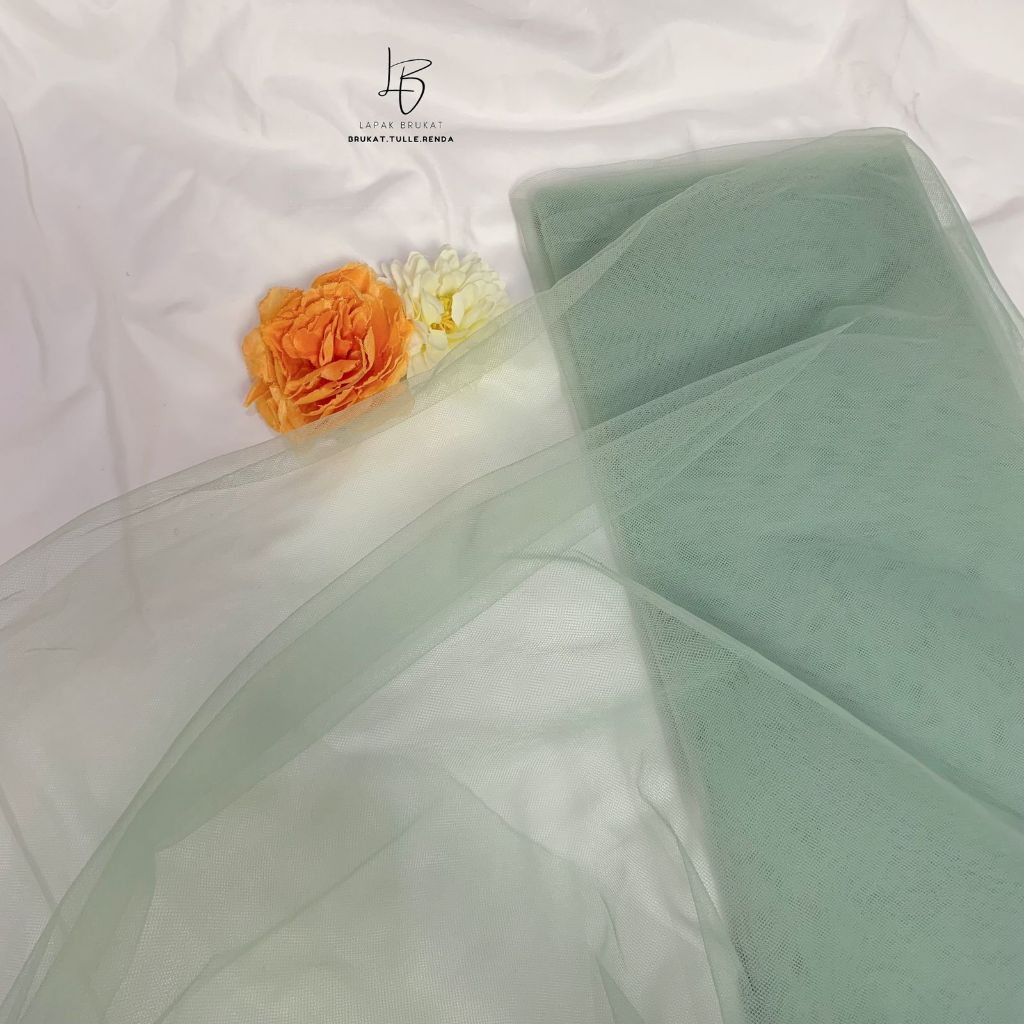 Jual KAIN TULLE/ TILE ROLL KAKU SAGE MUDA HAMPERS/PARCEL LEBARAN ...