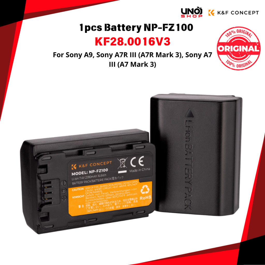 Jual K&F Concept Battery Sony NP-FZ100 Baterai KNF untuk Sony A9 6600 | Shopee Indonesia