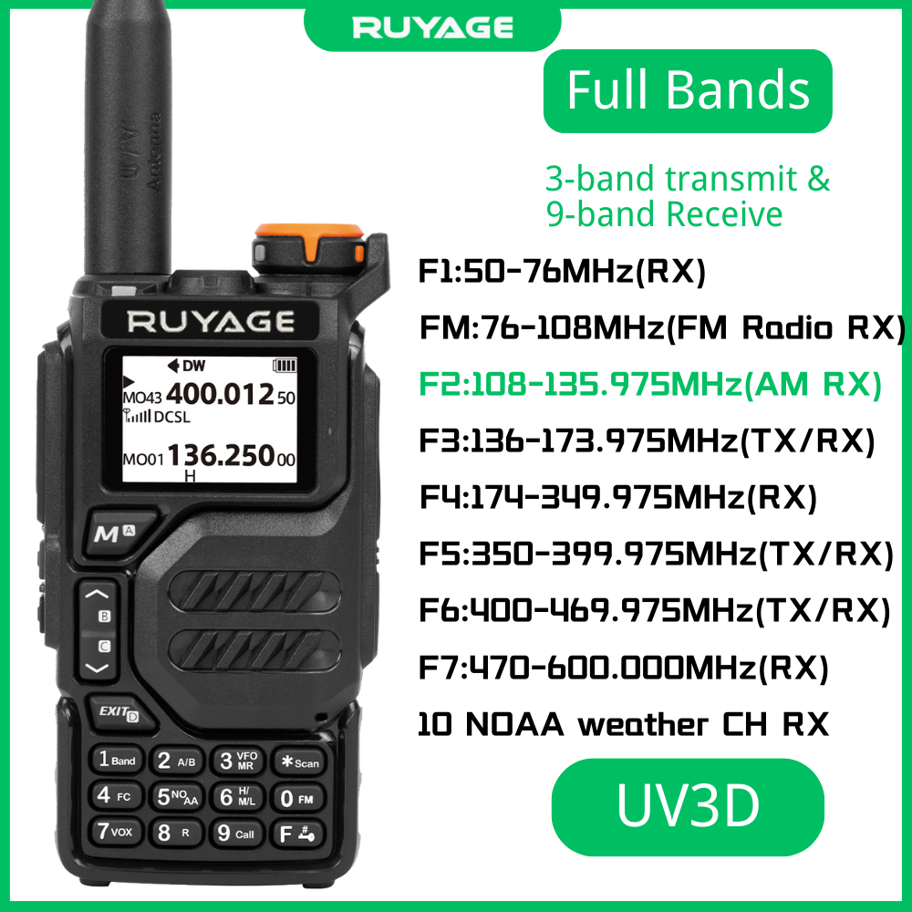 Jual RUYAGE UV3D HT Abbree Full Band Airband 50-900MHZ Wireless Copy ...