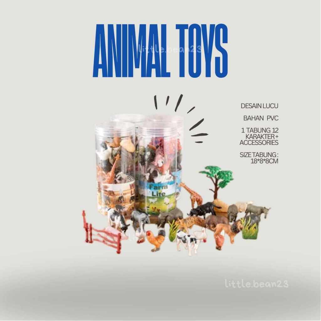 Jual [LB] Animal Figure Animal Toys 1 Tabung isi 12 Karakter Mainan ...