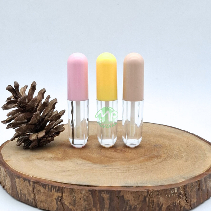 Jual BOTOL LIPGLOSS 2ML BENTUK KAPSUL CAP PINK / CAP KUNING / CAP KREM ...