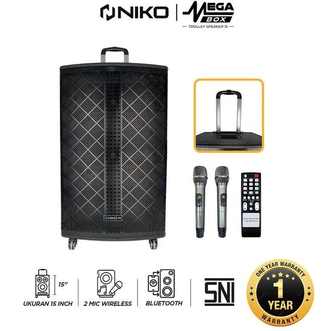 Jual NIKO Speaker MEGA BOX 15 | Mic Input x2, Mic Volume Control ...
