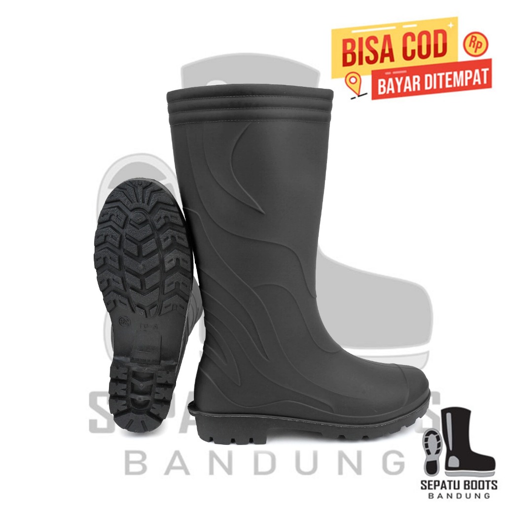 Jual Sepatu Boot Tinggi SS Delta Hitam - Bot Boots Tinggi Petani Proyek ...