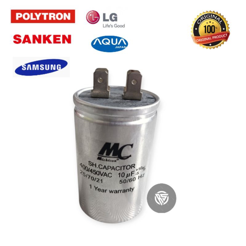 Jual CAPASITOR | Kapasitor Mesin Cuci 1 Tabung 10 uF/ Mikro | Kapasitor ...