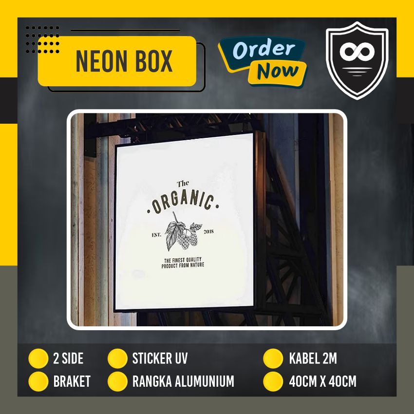 Jual Neon Box Acrylic Ukuran 40CM X 40CM + Packing Kayu Siap Pasang ...