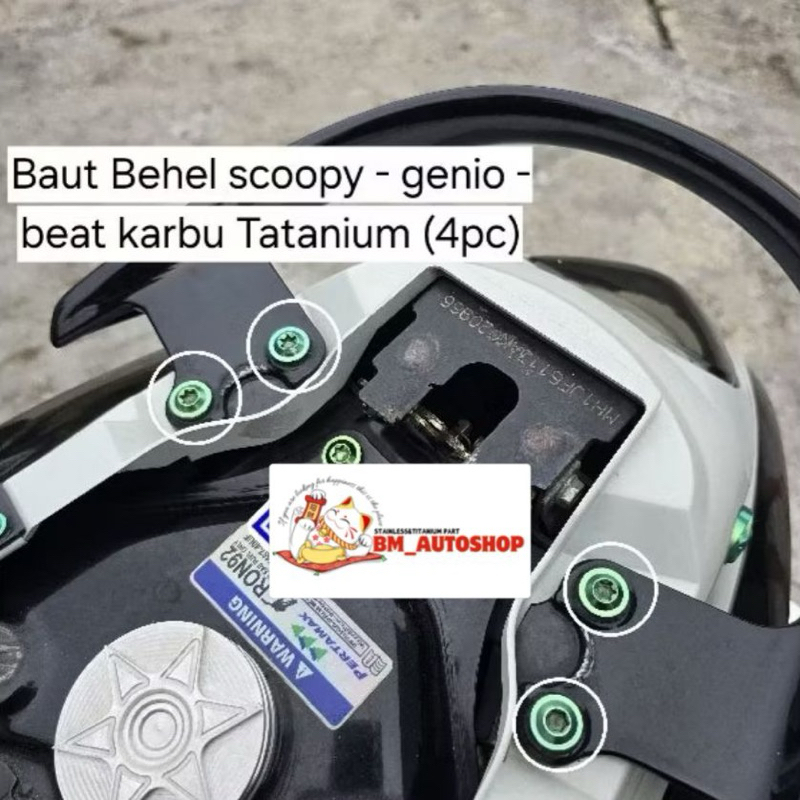 Jual Baut Behel SET Scoopy Genio Stylo Beat Karbu TITANIUM GR5 (4pc ...