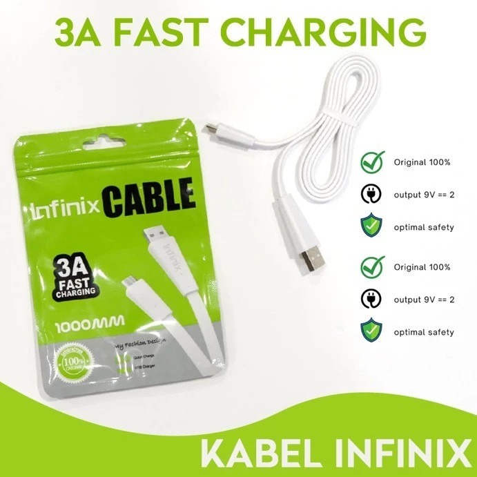 Jual Kabel Data INFINIX ORIGINAL MICRO DAN TYPE C usb 3A Cable Fast ...