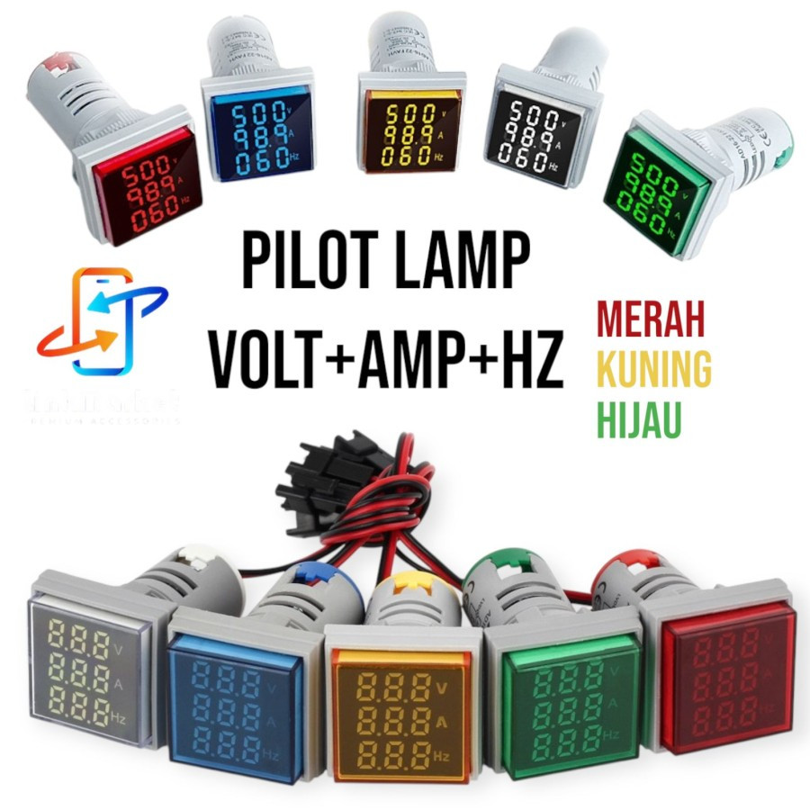 Jual Pilot Lamp Digital Voltmeter+Amperemeter+Hz TYPE AD16-22VAH/VOLT ...