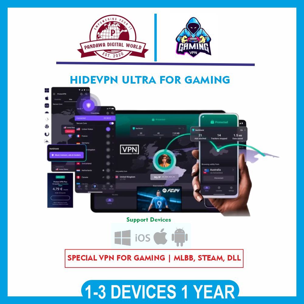 Jual VPN Hidevpn Ultra Gaming low latency ping for MLBB Dota PBUG Free ...