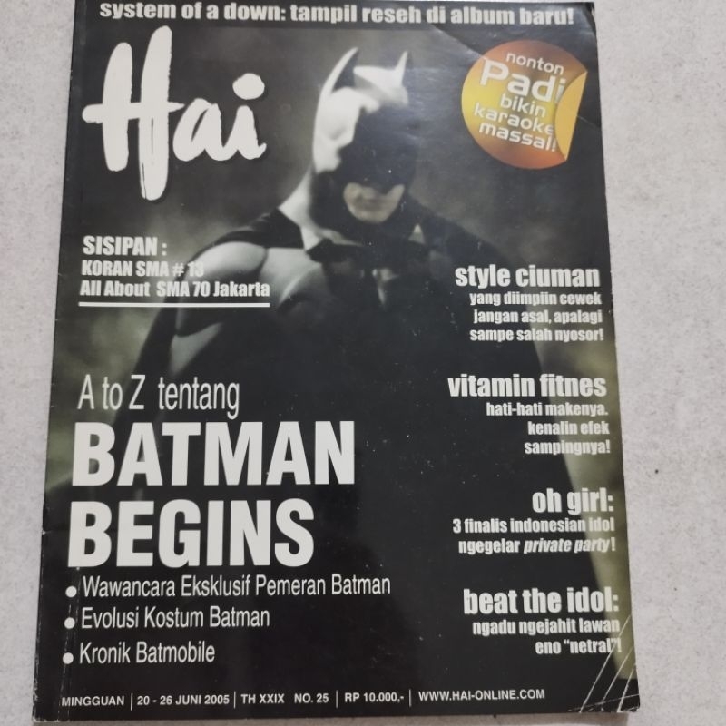 Jual majalah Hai Batman Begins, padi, ungu violet, my chemical romance ...