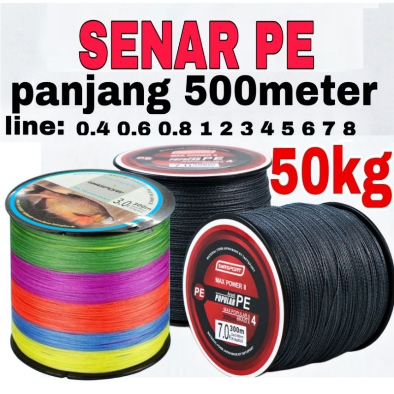 Jual SENAR PE 500M SENAR PANCING Termurah SENAR PANCING ANTI KRITING SENAR KECIL KUAT 50 KG ...