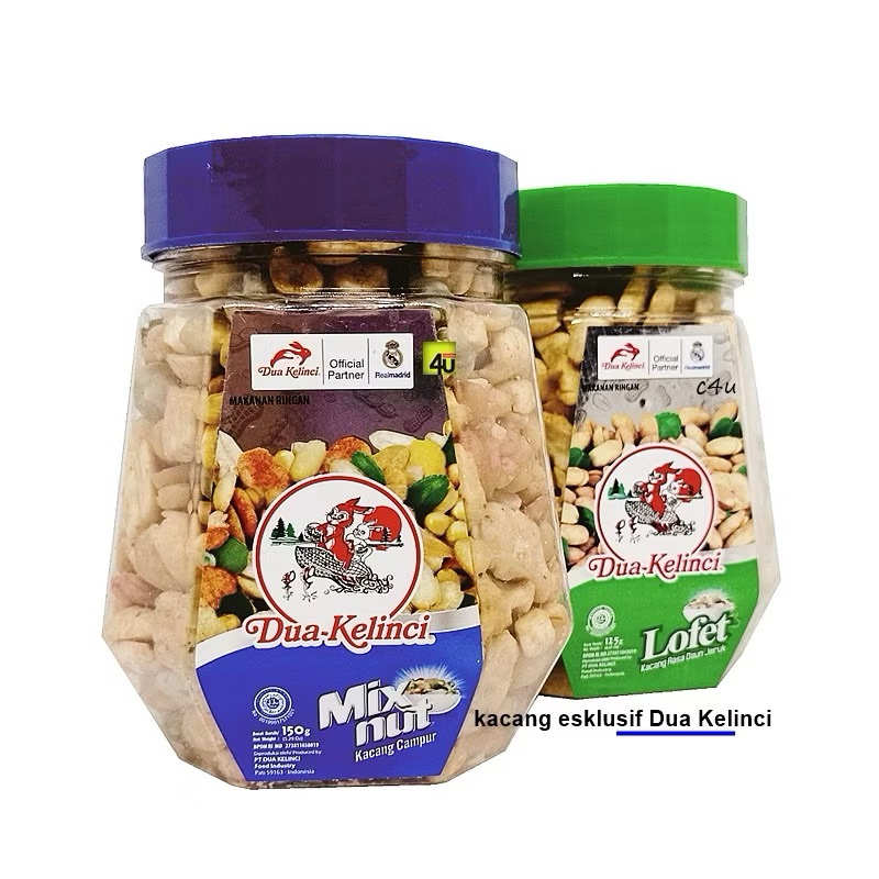 Jual Dua Kelinci - Kacang Lofet dan Mix Nut - Kemasan Toples | Shopee Indonesia