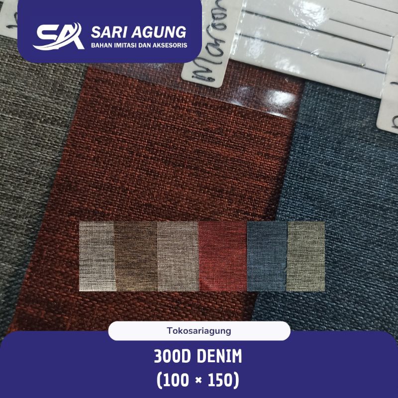 Jual 300D DENIM (METER) KAIN CORDURA DINIER POLYESTER D300 DENIM DINIR ...