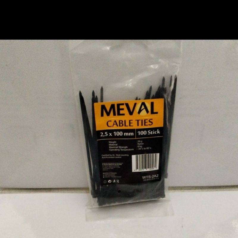 Jual MEVAL CABLE TIES KABEL TIS KABEL TIES 2.5x100 MM | Shopee Indonesia