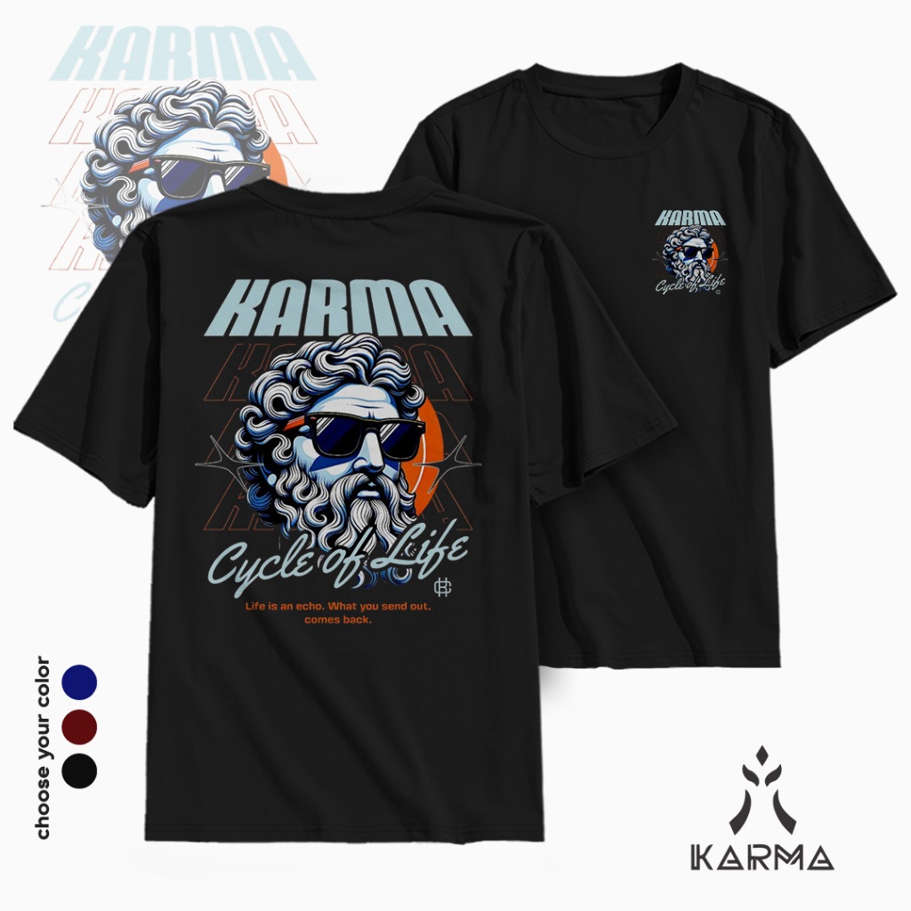Jual Karma Kaos Hitam Cycle Of Life | Shopee Indonesia