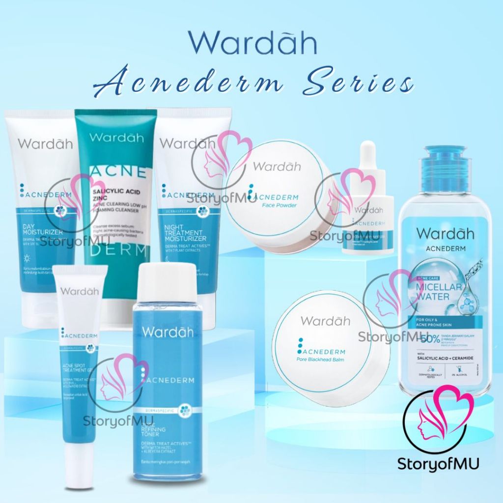 Jual WARDAH Acnederm Series - Pure Foaming Cleanser | Refining Toner ...