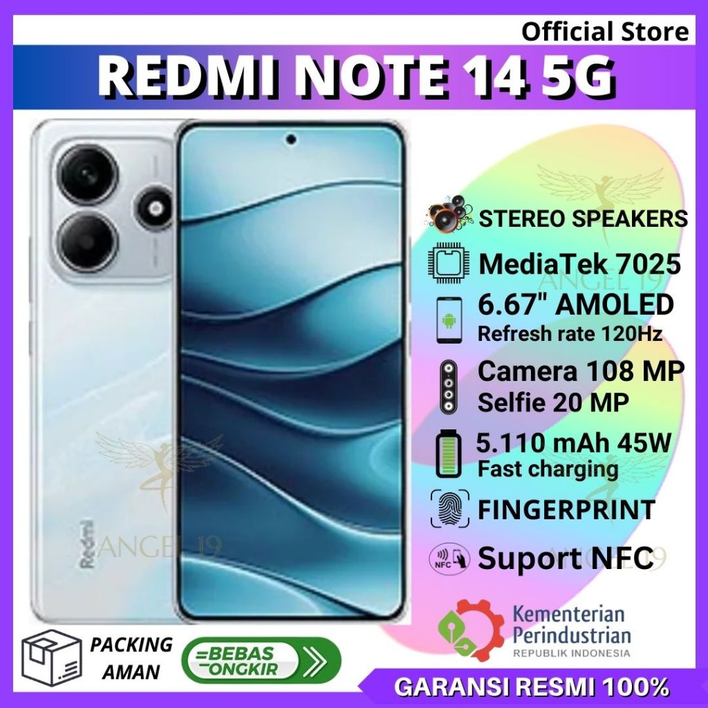 Jual XIAOMI REDMI NOTE 14 5G 12/512 GB - 8/256 GB BATERAI 5110 mAh 45W ...