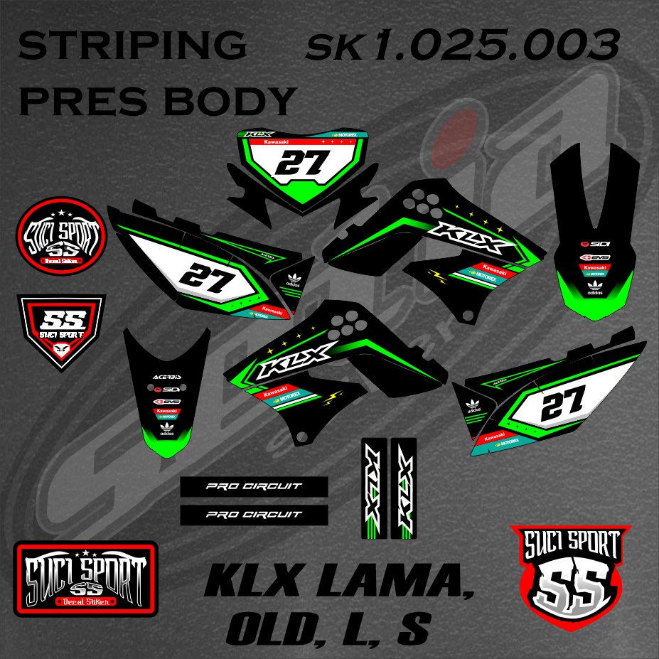 Jual STIKER DECAL STRIPING KLX 150 L, S, OLD, KLX 150 LAMA, KAWASAKI ...