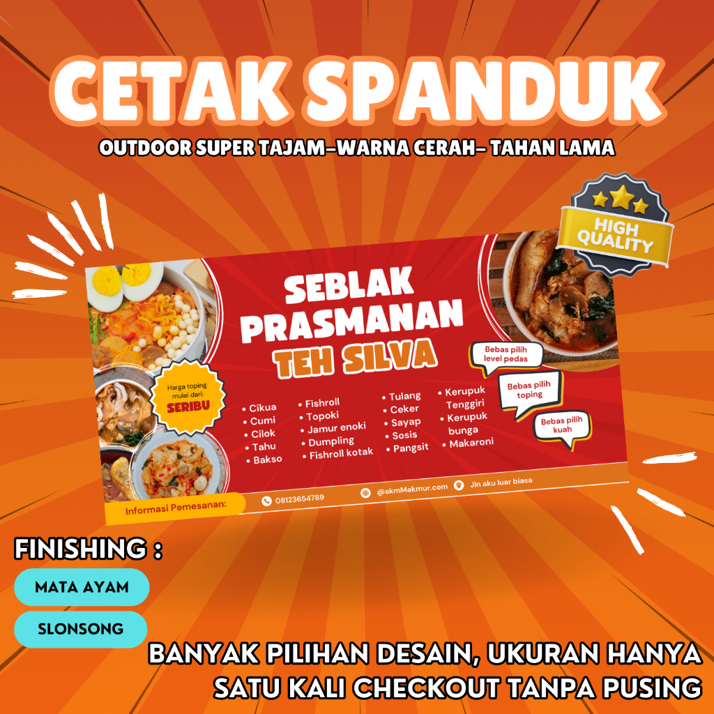 Jual CETAK/ PRINT SPANDUK CUSTOM TERMURAH DAN TERCEPAT, SUDAH ADA ...