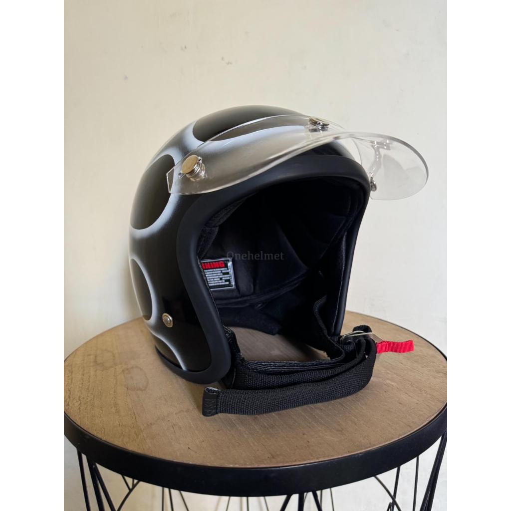 Jual Helm Slim Head tx500 Air Brush Motif Api custom terbaru onehelmet ...