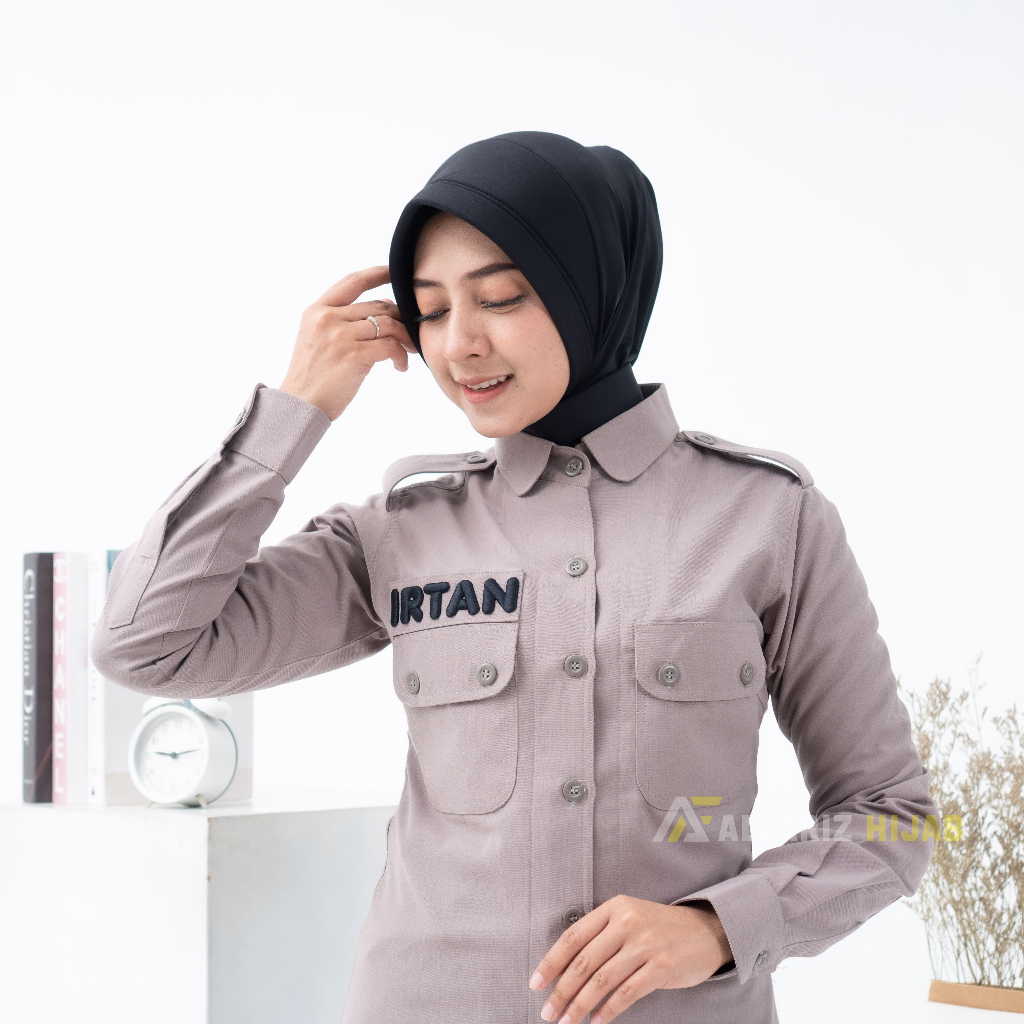 Jual ALfariz JILBAB DINAS PREMIUM COKLAT POLWAN, BAYANGKARI,PERSIT,PNS POLRI, SECURITY ...