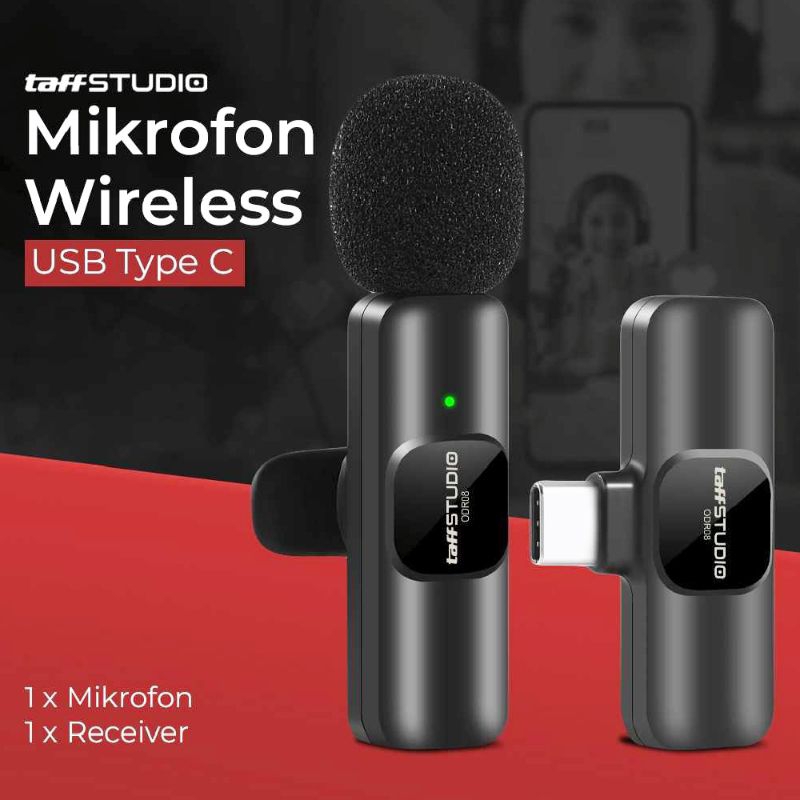Jual Wireless mic clip on hp vlogging kamera soundcard singing lavalier ...