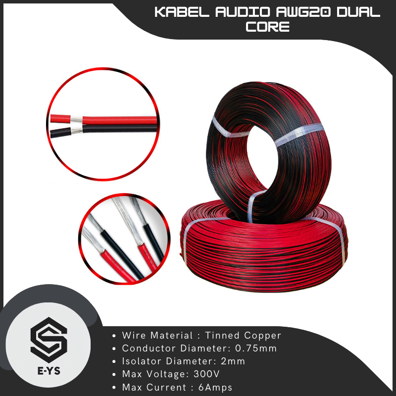 Jual Kabel Audio AWG20 Dua Jalur - Dual Core ~ Meteran - Per Meter ...