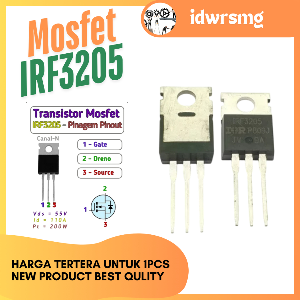 Jual Mosfet irf3205 to 220 irf 3205 IRF3205 IRF 3205 TO -220 hexfet power MOSFET 55v 110a ...