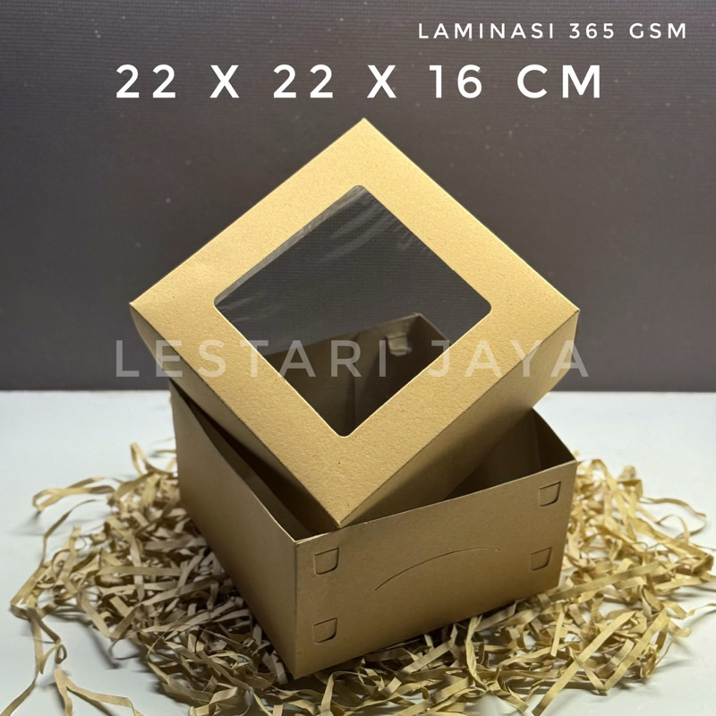 Jual Box Kraft Coklat LAMINASI JENDELA Untuk Kotak Packing Kue Tart ...