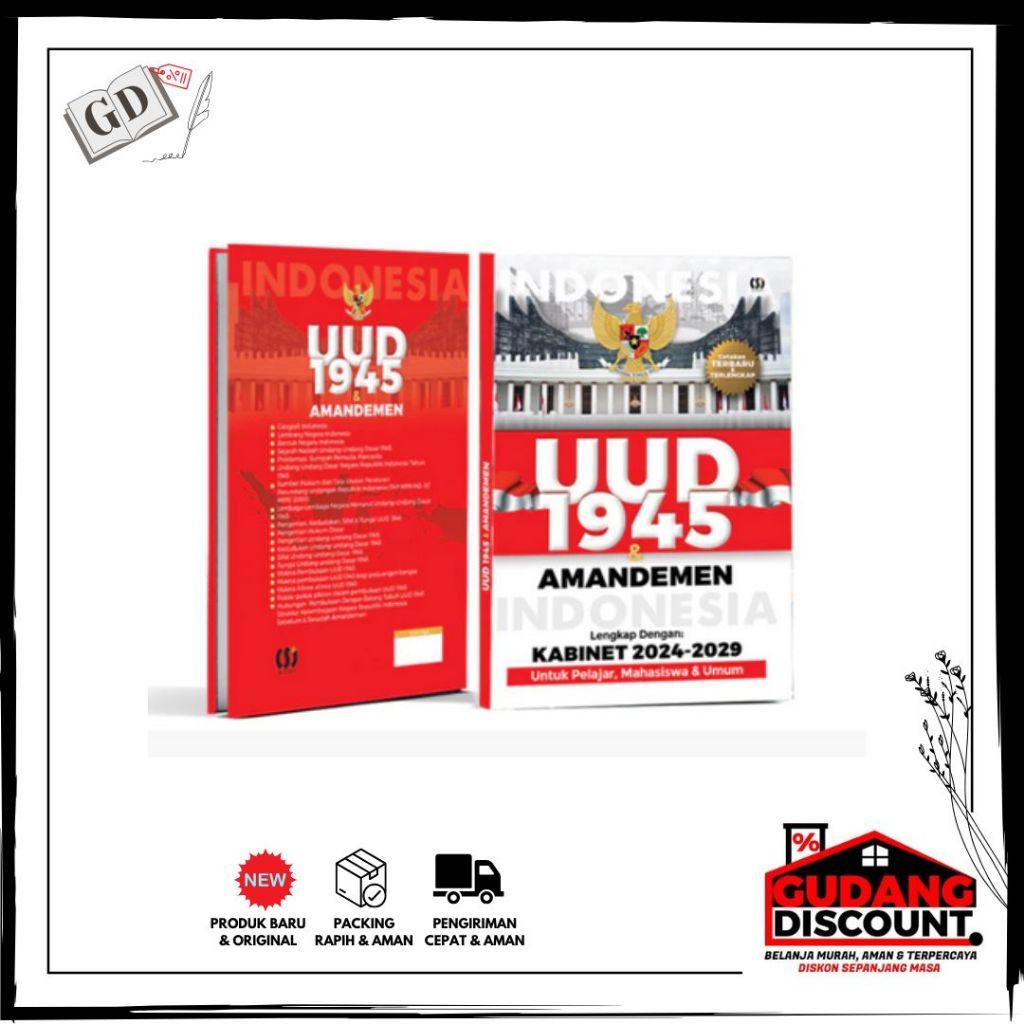 Jual Buku Undang-Undang Dasar 1945 & Amandemen Kabinet Merah Putih 2024-2029 Cetakan Baru ...