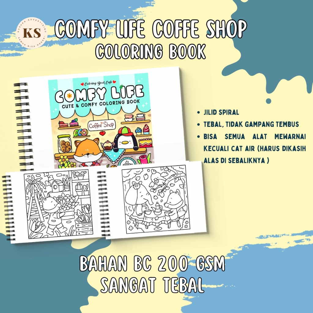 Jual COMFY LIFE COFFE SHOP Coloring Book Cozy Healing Buku Mewarnai ...