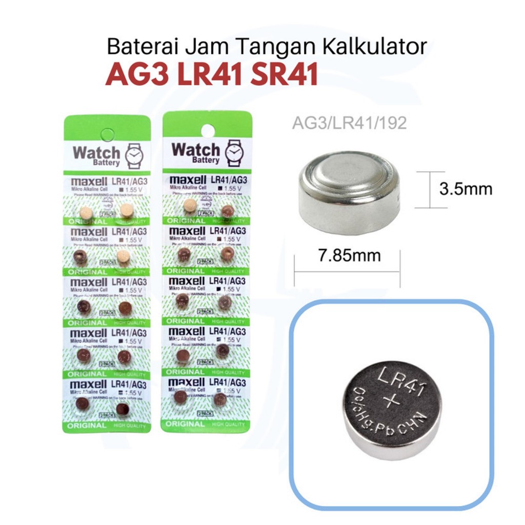 Jual Baterai Battery LR41 AG3 Baterai Kancing Harga Per 2 pcs Battery | Shopee Indonesia