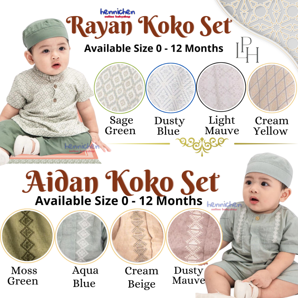Jual LITTLE PALMERHAUS Baju Lebaran 2025 - Aidan Baby Boy Set + Peci ...