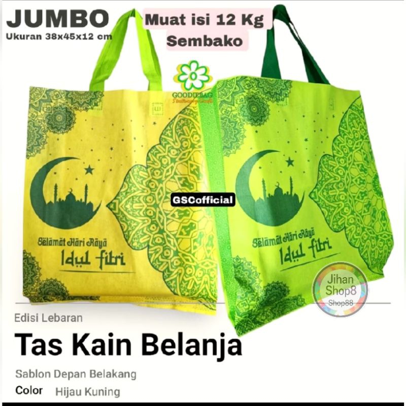 Jual Goodie Bag Spunbond/Tas Bingkisan EDISI IDUL FITRI LEBARAN 38x45x8 DESIGN 4 SISI(Per Pcs ...