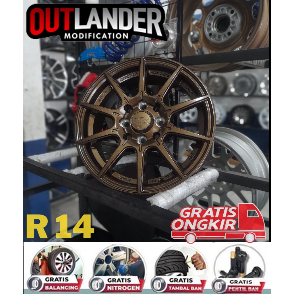 Jual VELG MOBIL RACING RING 14 TYPE HSR RAI-S2 R14X5,5 H 4X100 - 4X114 ...